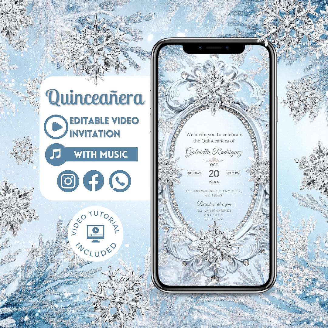 Quinceañera Video Invite - Canva Quinceanera, Quince Invitation ...