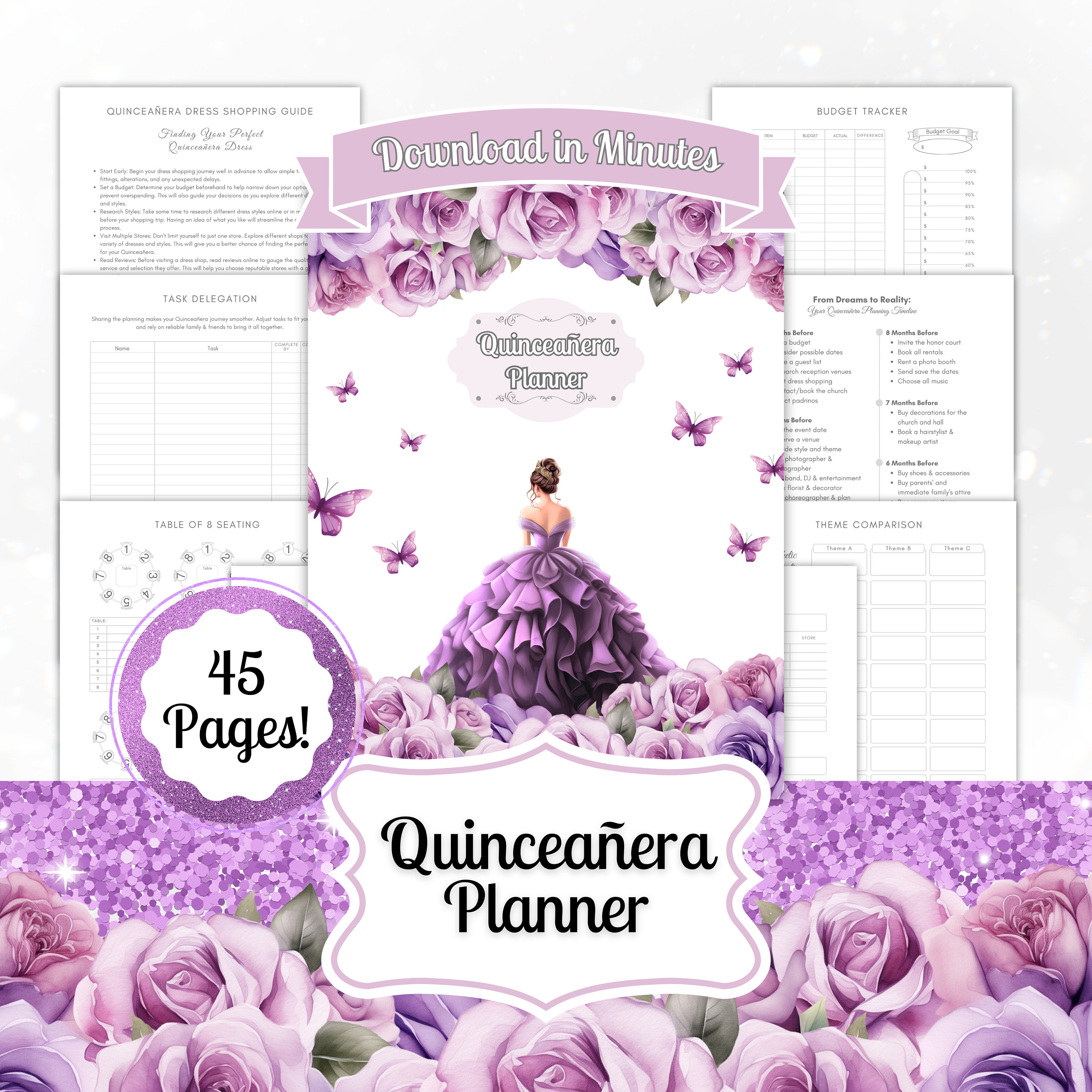 Ultimate Quinceañera Planner - Instant Download, 45 Pages, 15th ...