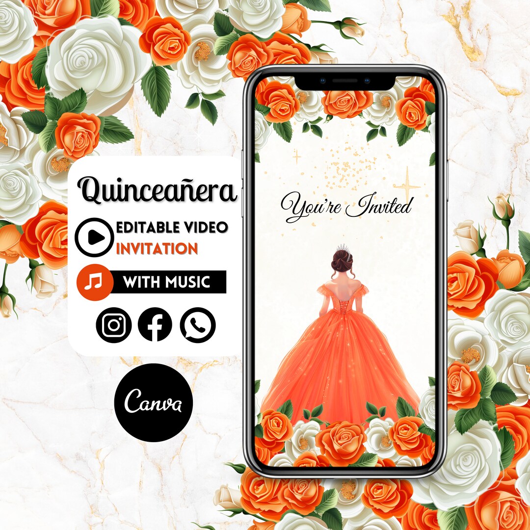 Quinceañera Invitation Quinceanera Phone Invite, Quince Invitation ...
