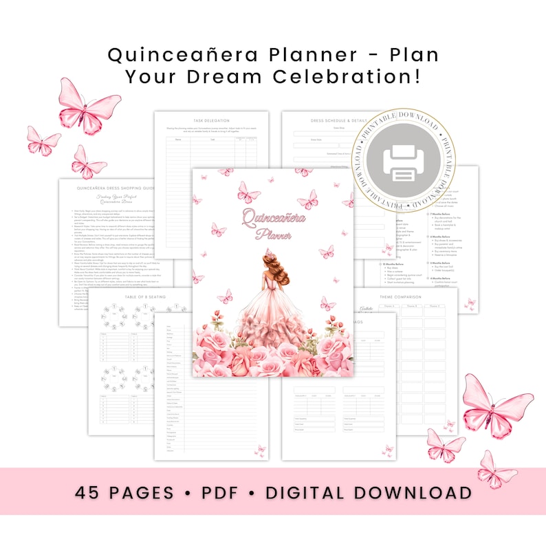 Ultimate Quinceañera Planner - Instant Download, 45 Pages, 15th ...