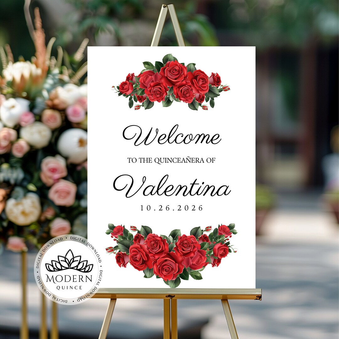 Quinceañera Welcome Sign - DIY Quinceanera Editable Template, Instant ...