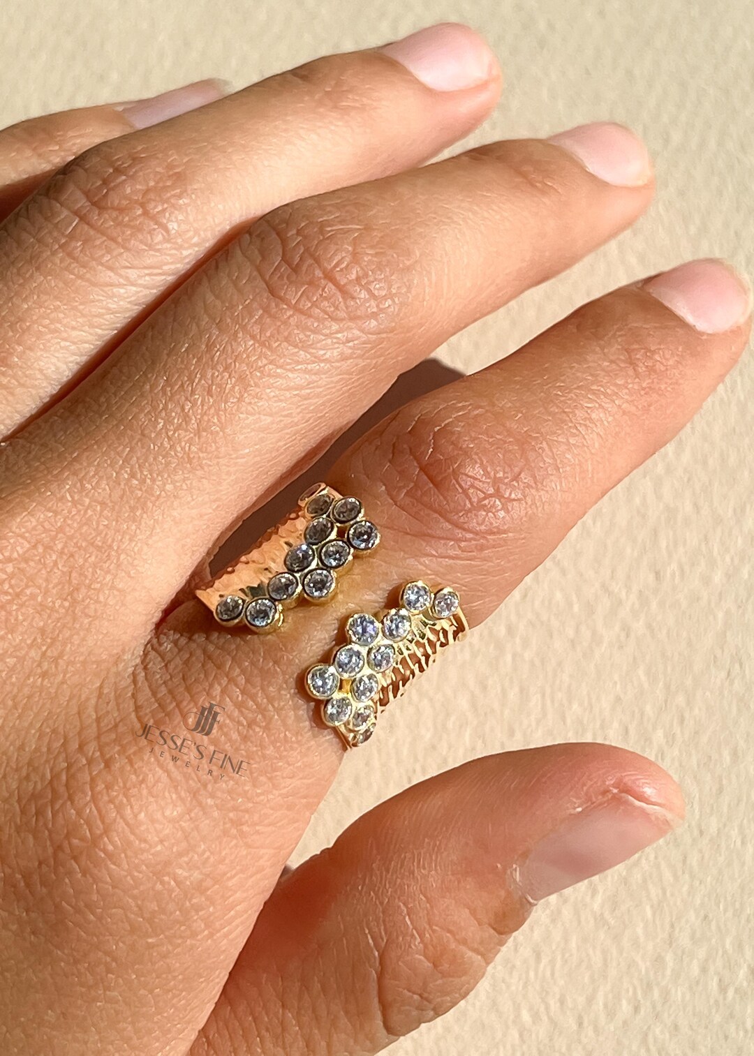 Thick Hammered Statement Ring Texture Thick Cigar Style Ring Statement Gold Ring Gift for Her ...