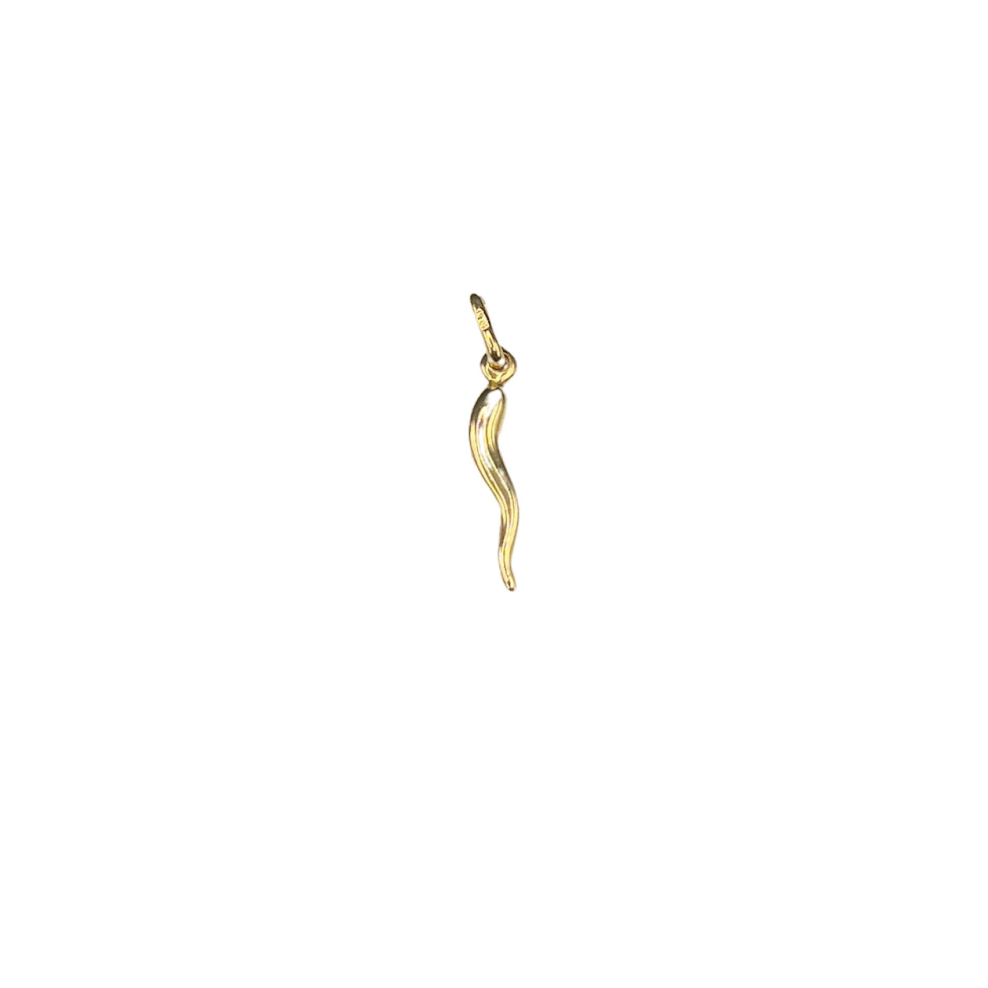 Italian Cornilcello Dainty 10k Horn Good Luck Charm Dainty Pepper Gold ...