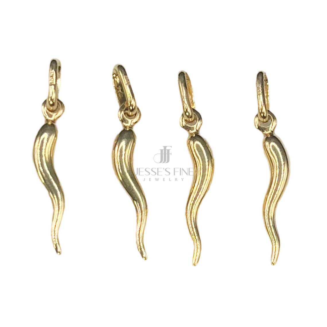 Italian Cornilcello Dainty 10k Horn Good Luck Charm Dainty Pepper Gold ...