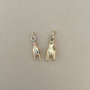 Small Mano Cornuto Italian Charm Gold Hand Real Gold Italian Charm Good ...