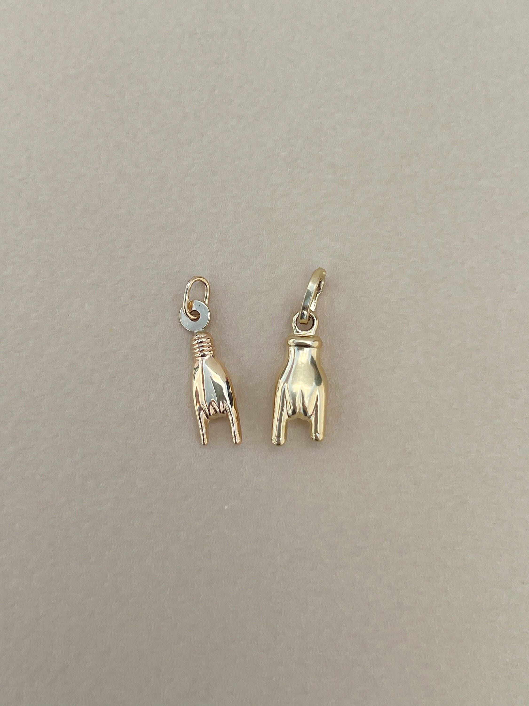 Mano Cornuto Italian Charm Gold Hand Real Gold Italian Charm Good Luck ...