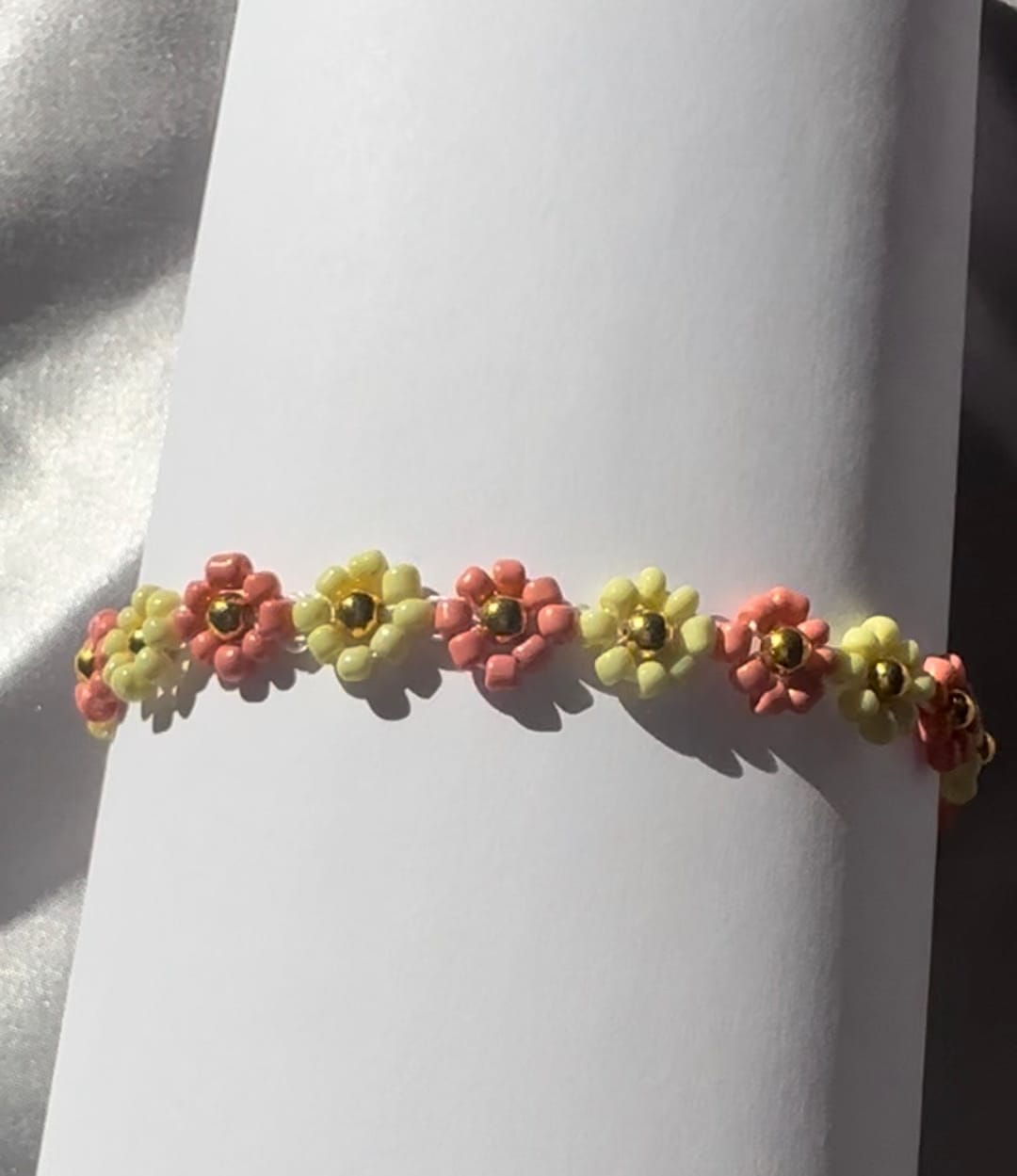 Flower Girl Bracelet, Yellow Seed Bead Bracelet, Dainty Bracelet, Chain ...
