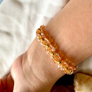 Fall Bracelet,bracelet for Fall,golden Champagne Crystal Bracelet,cute ...