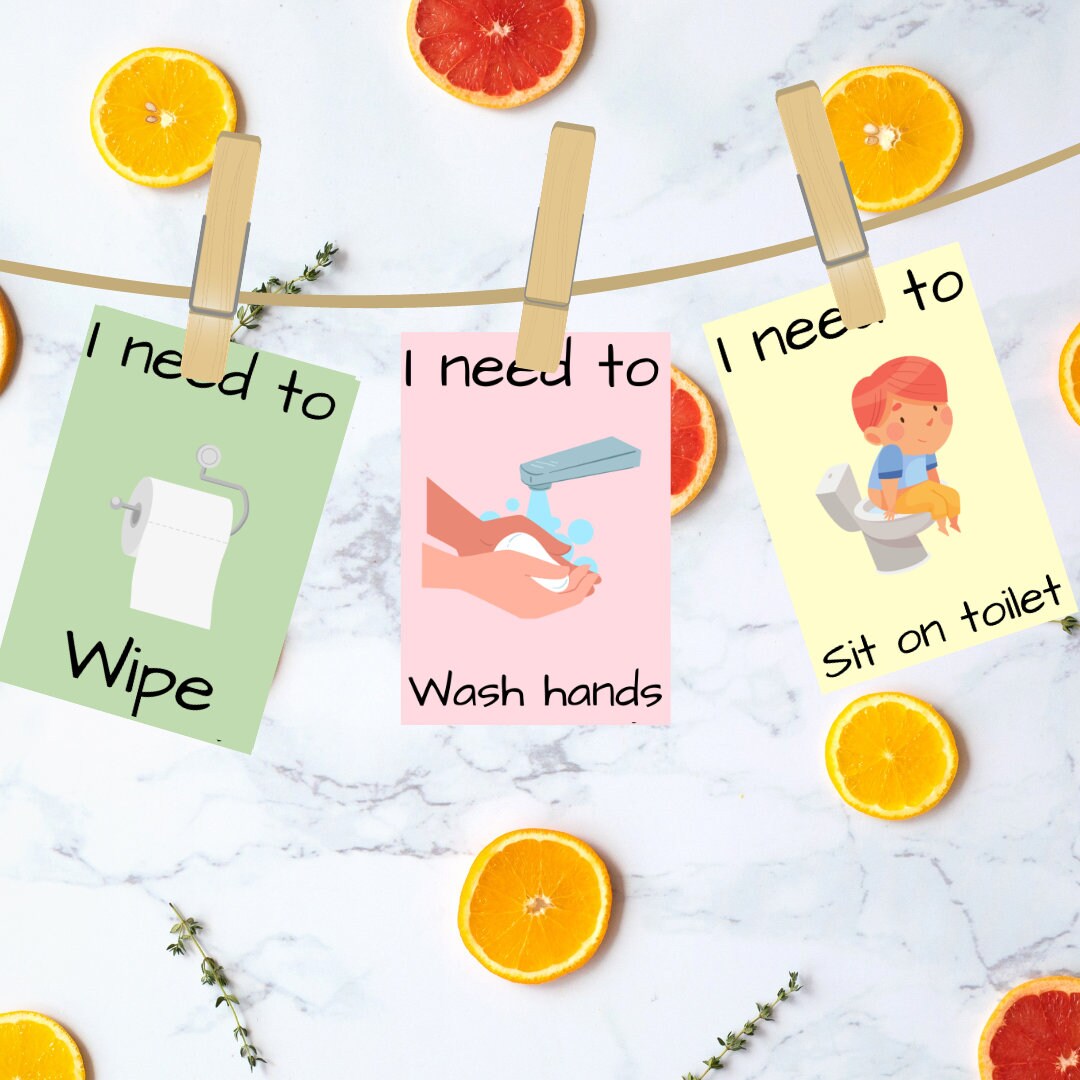 Toilet Training Flash Card Prompts Nursery School Educational - Etsy