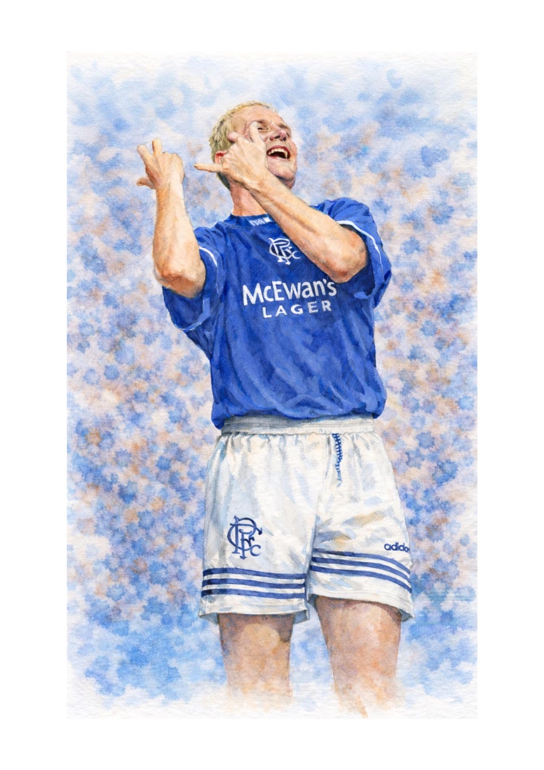Football Legend Gazza Wall Art Print | Iconic Celebration Artwork | Man ...