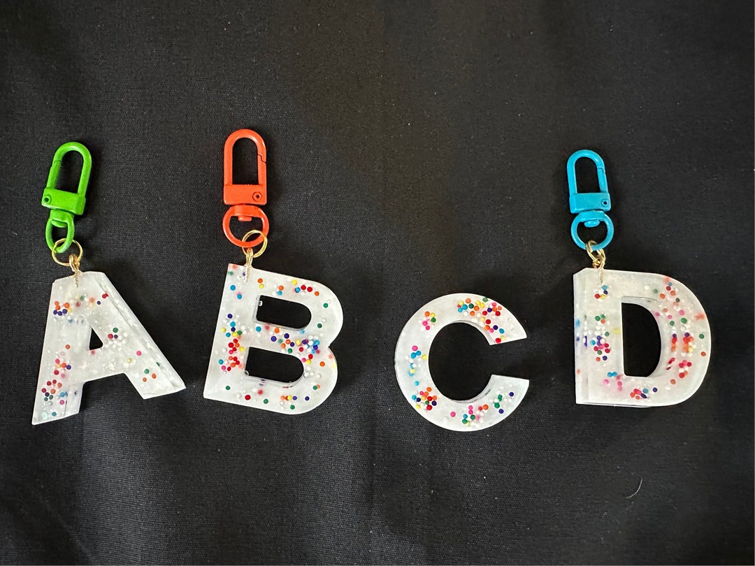Sprinkle Alphabet Keychains - Etsy