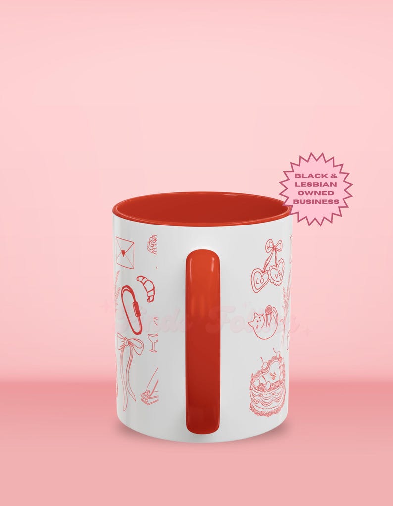 Sapphic Valentine Mug, Coquette WLW Ceramic Cup, Lesbian Gift Mug With ...