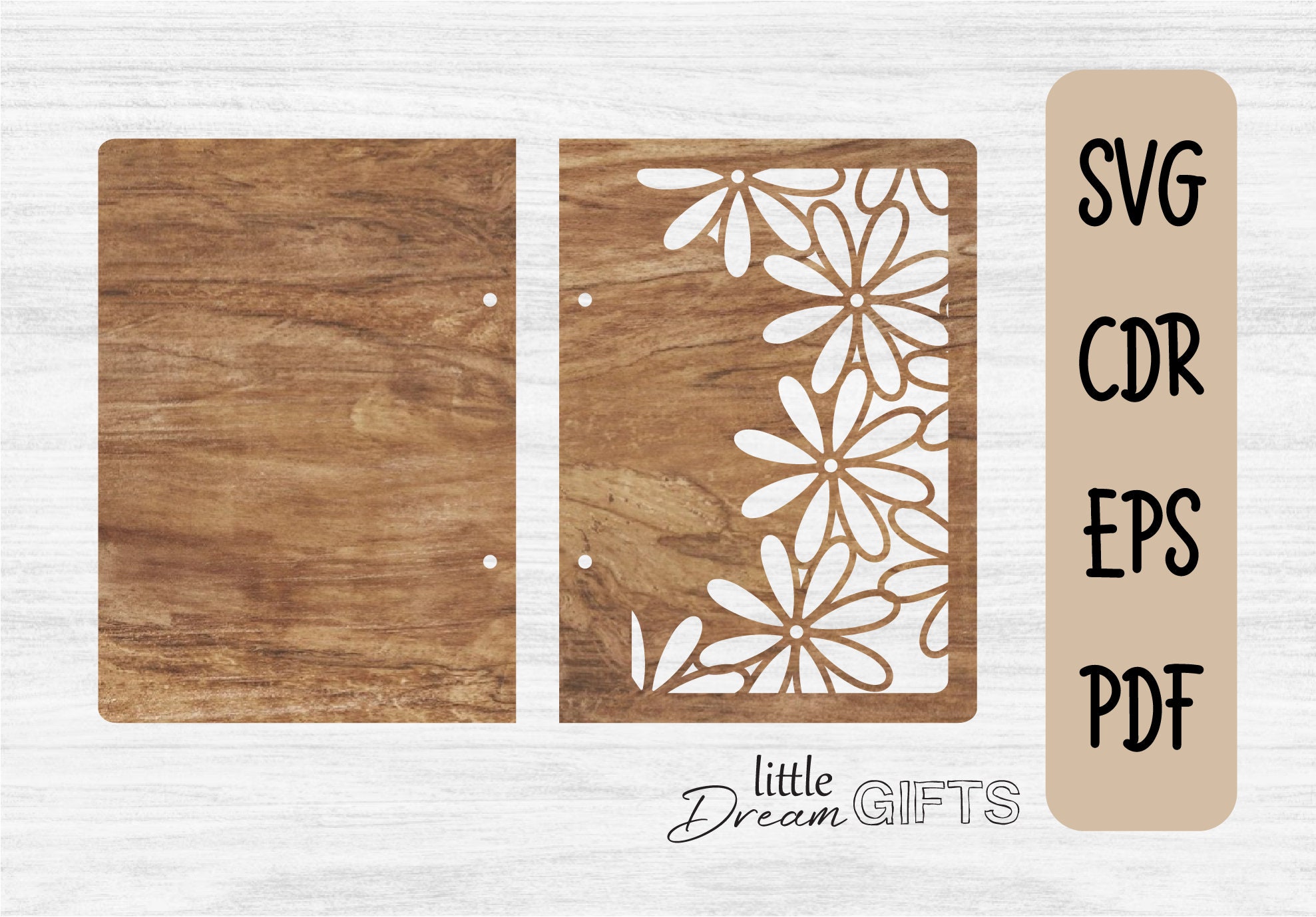 Notebook Cover, Box, Lasercut File, Vector, Laser Cut Vector, Glowforge ...