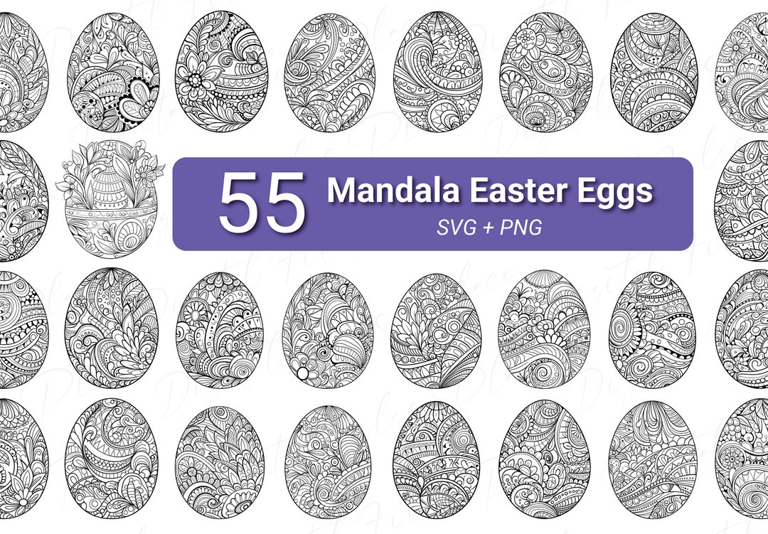 55 Easter SVG, Mandala Eggs, Instant Download, Commercial Use - Etsy
