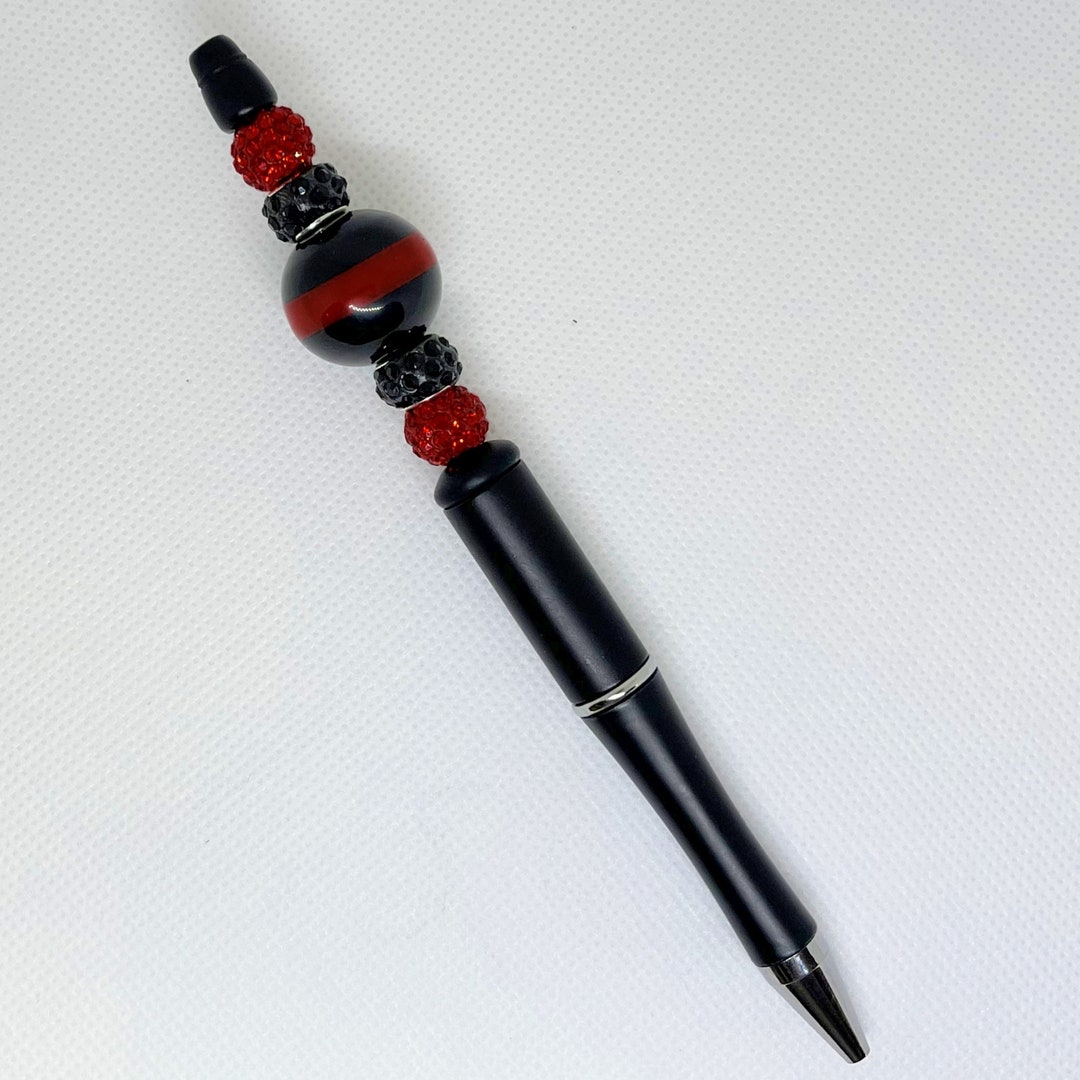 Thin Red Line Beaded Ballpoint Pen, Firefighter Wife, First Responder ...