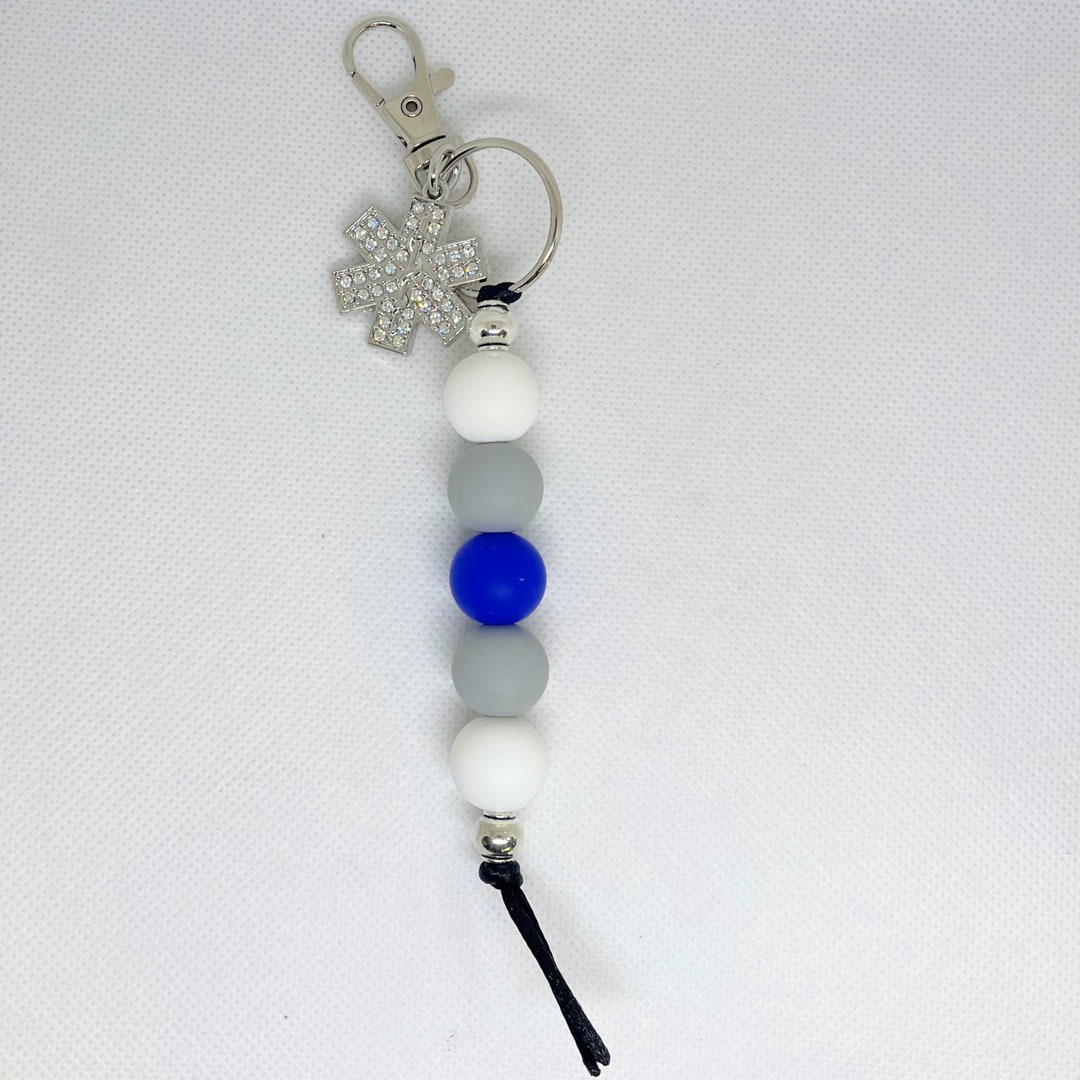 Paramedic EMT Focal Keychain, First Responder, Star of Life, Rod of ...