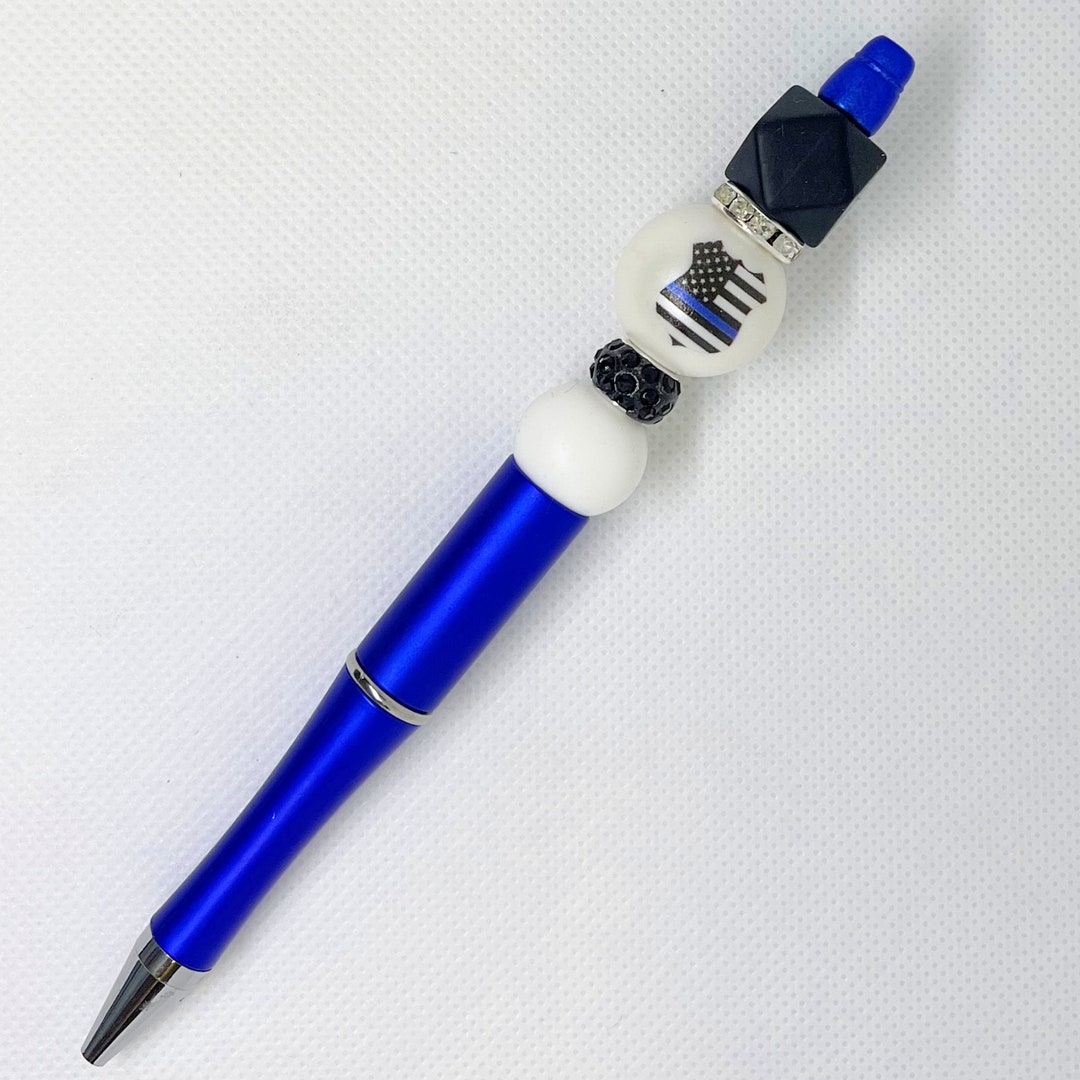 Thin Blue Line Beaded Ballpoint Pen: Police Support Gift - Etsy