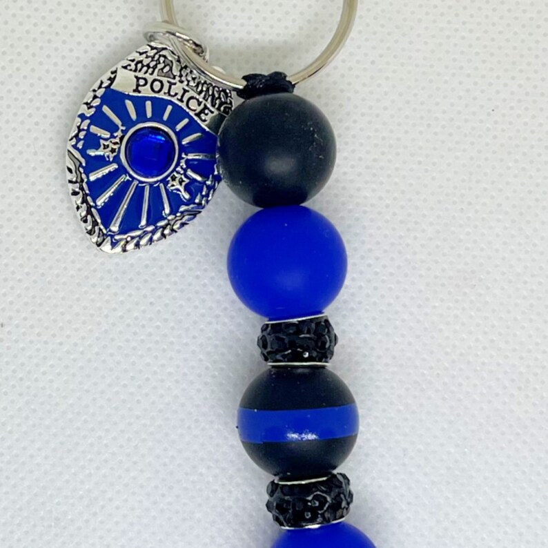 Thin Blue Line Focal Keychain, Police Officer, Handmade, First ...