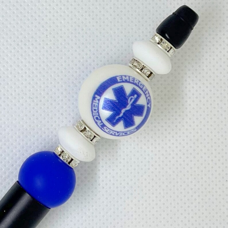 Handmade EMT Beaded Ballpoint Pen: First Responder Gift - Etsy