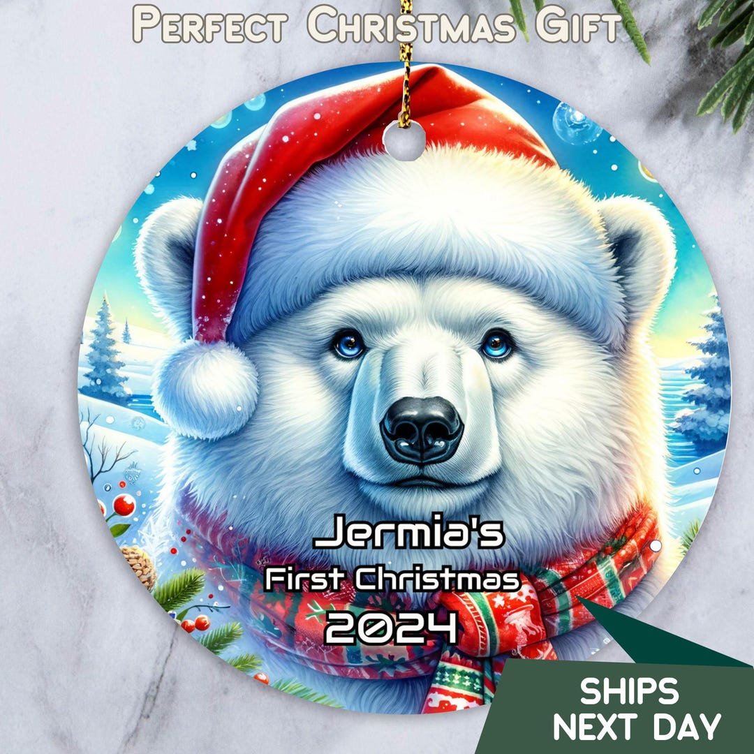 Ice Bear 1st Christmas Personalized Ornament, ICE BEAR First Christmas ...