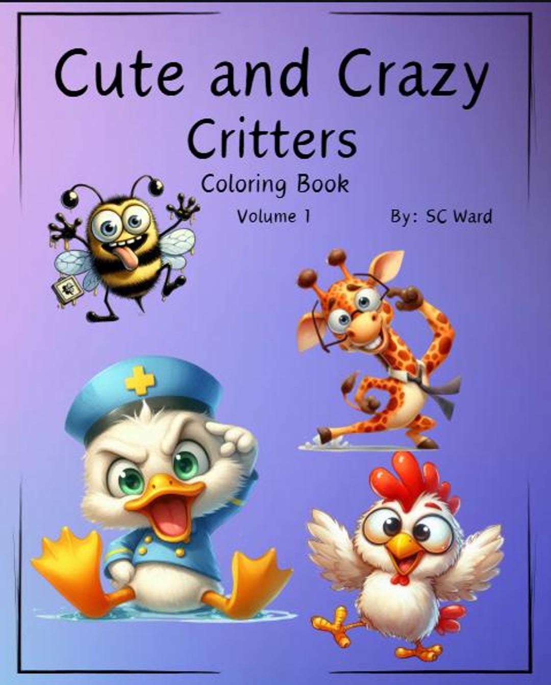 Cute and Crazy Critters Coloring Book - Etsy