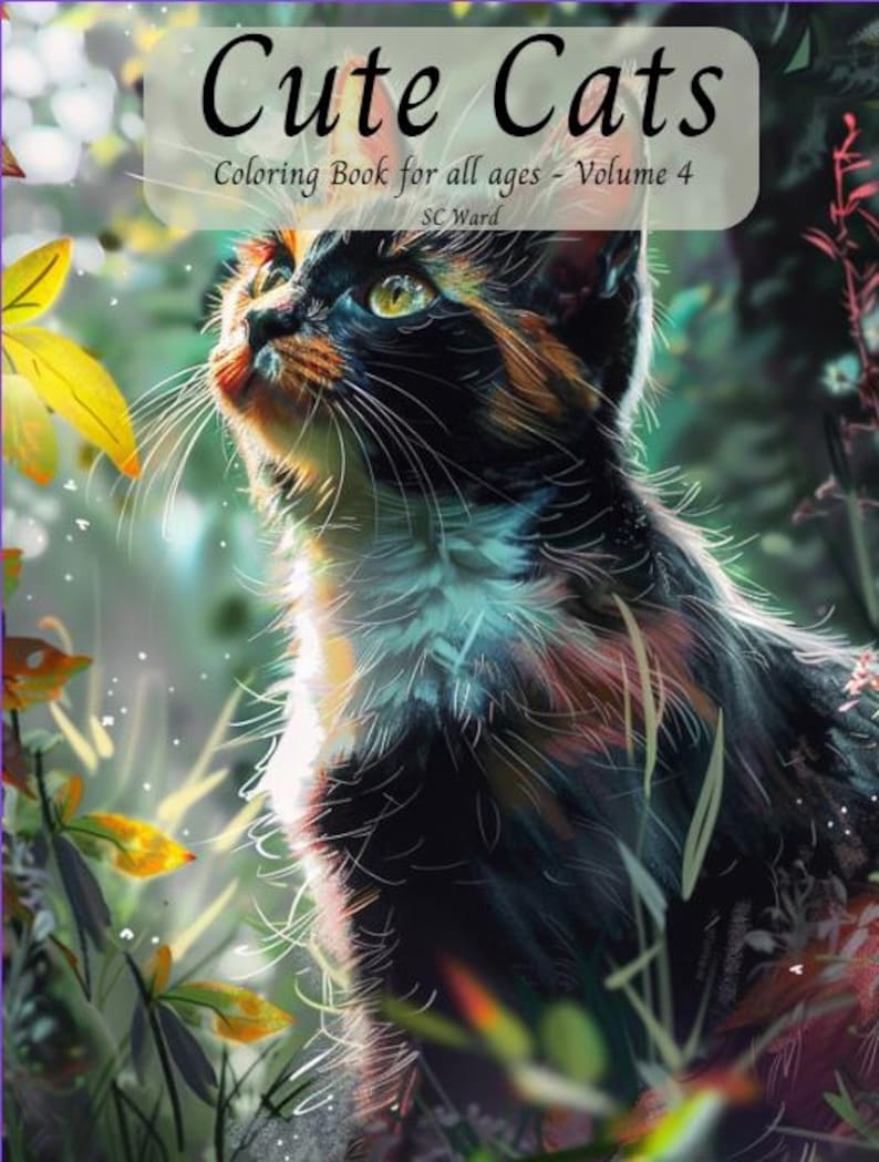Cute Cats Coloring Book Volume 4 - Etsy
