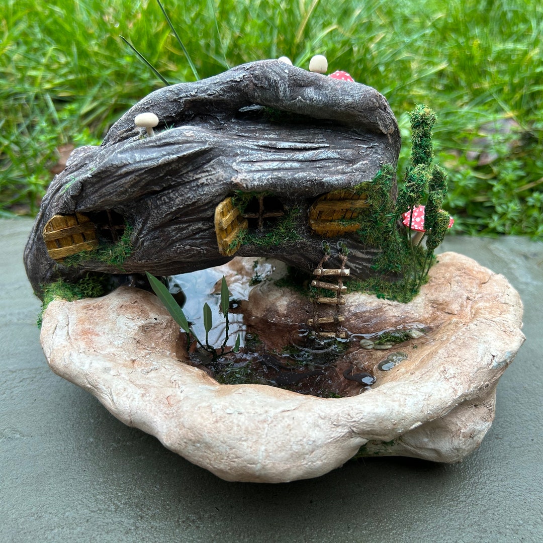 Miniature Light up Fairy House With Pond - Etsy