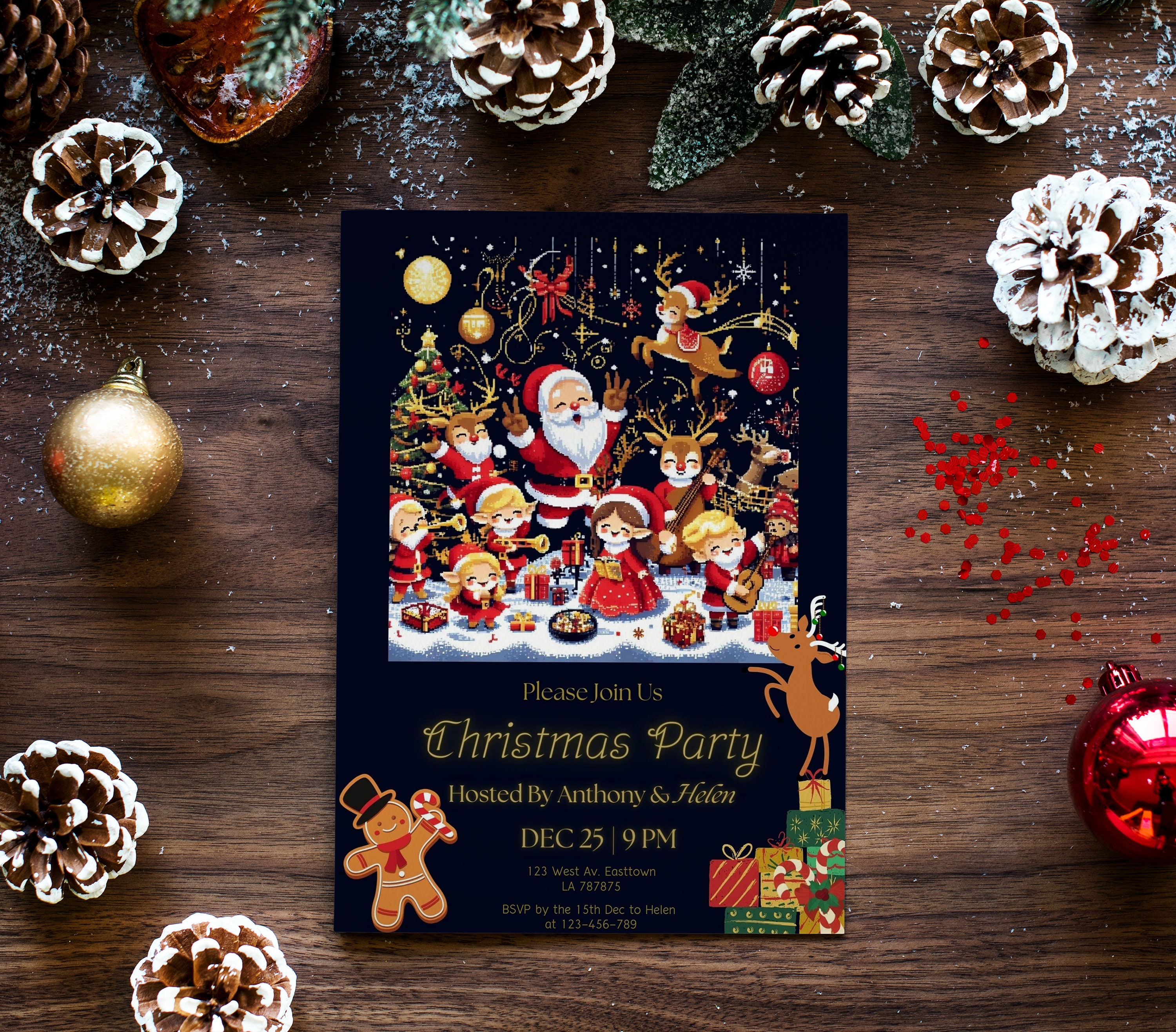Editable Christmas Party Invitation, Printable Party Invitation ...