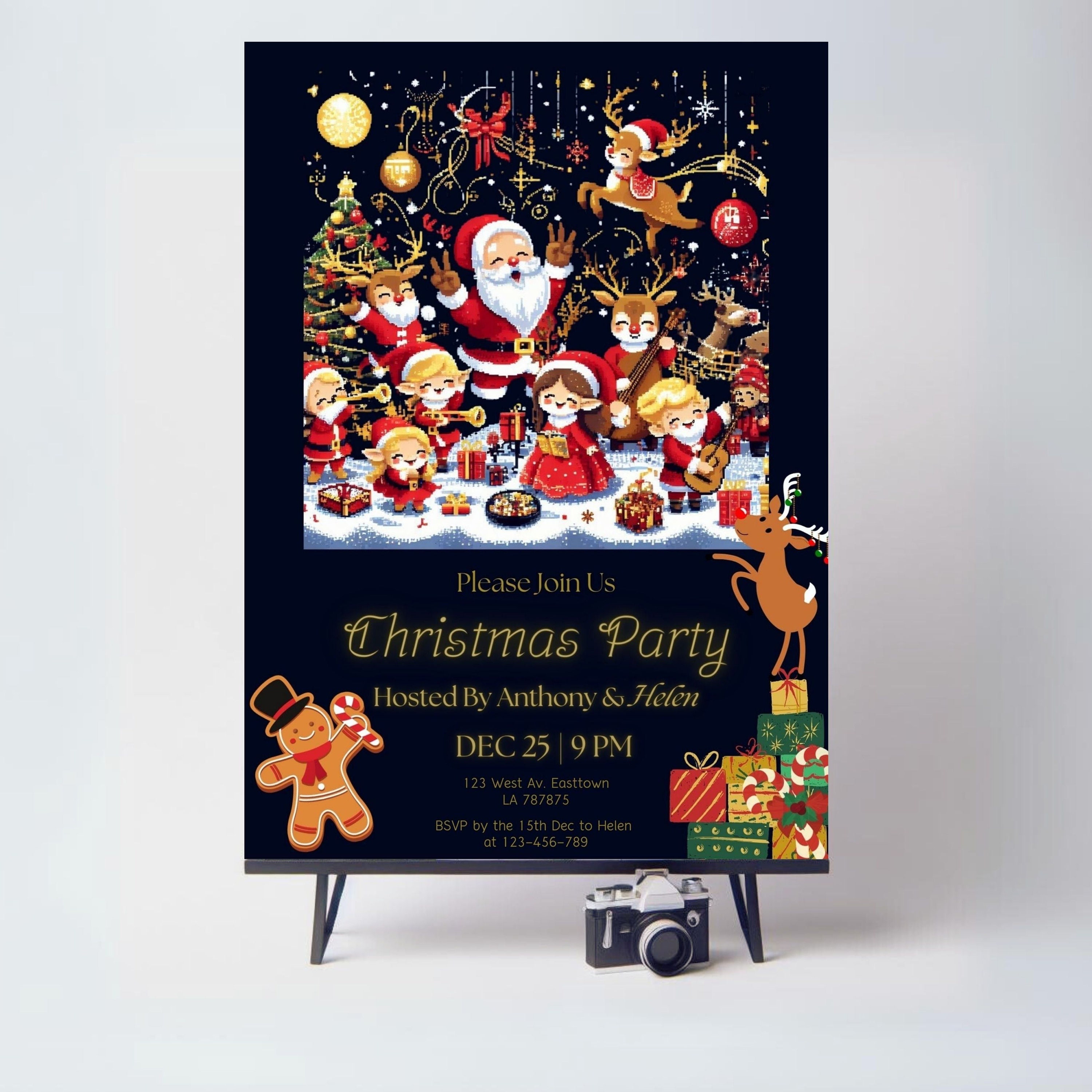 Editable Christmas Party Invitation, Printable Party Invitation ...
