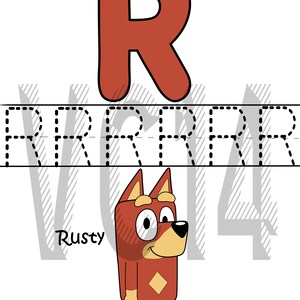 Bluey A-Z Preschool Worksheets - Etsy