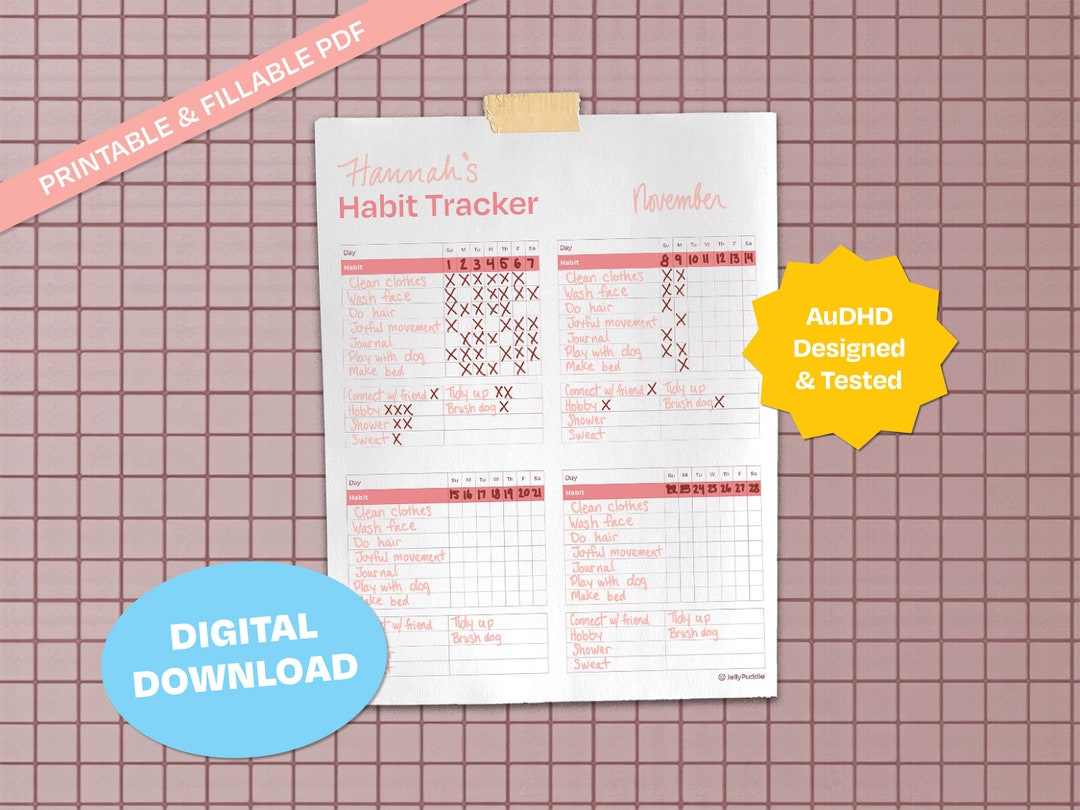 ADHD Habit Tracker, Autism Habit Tracker, Habit Tracker Digital, Habit ...