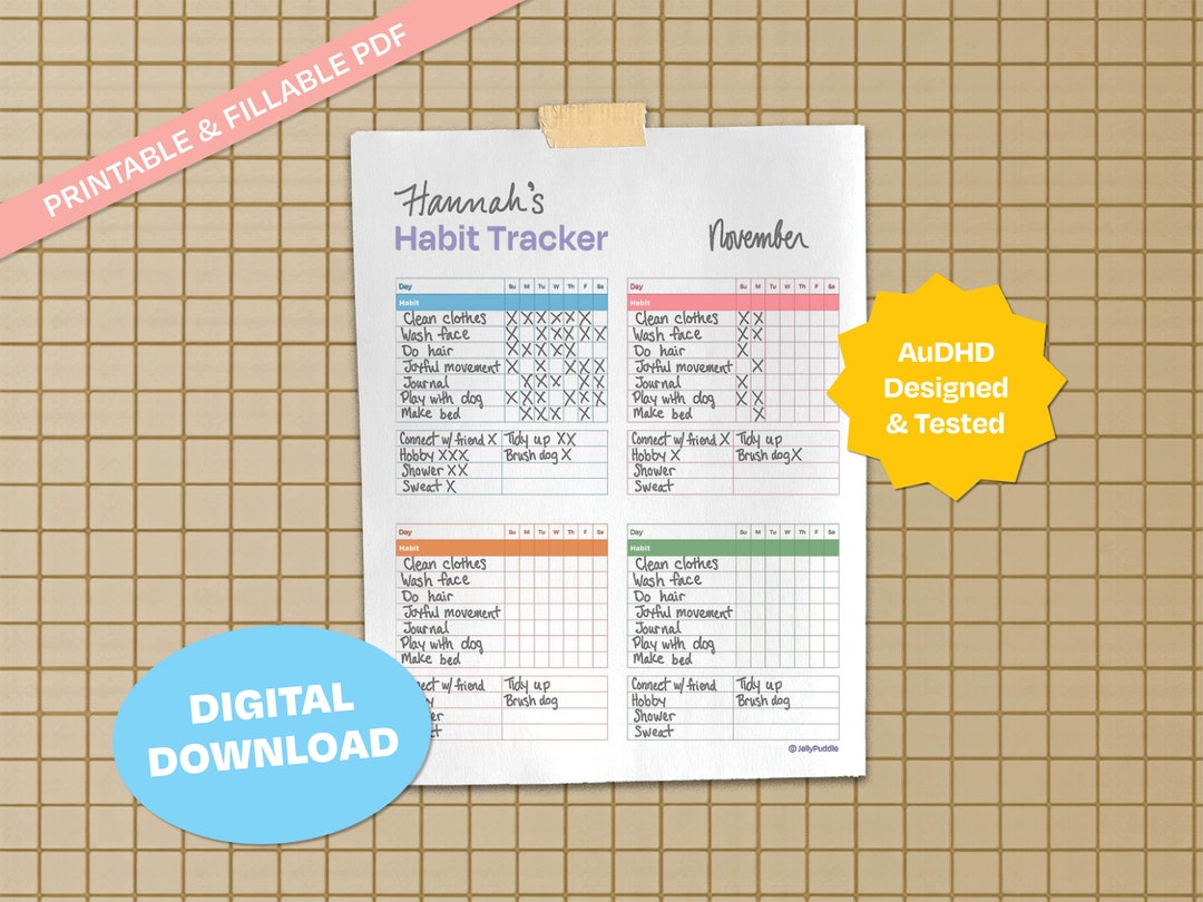 ADHD Habit Tracker, Autism Habit Tracker, Habit Tracker Digital, Habit ...