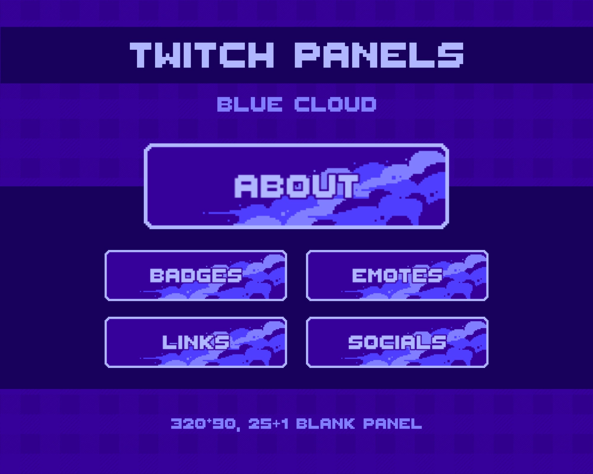 Pixel Blue Cloud Twitch Panels Pixel Art Stream Panels for Streamer ...