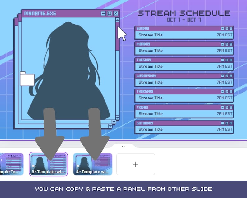 Pixel Art Blue Retro Weekly Stream Schedule Template for Streamer ...