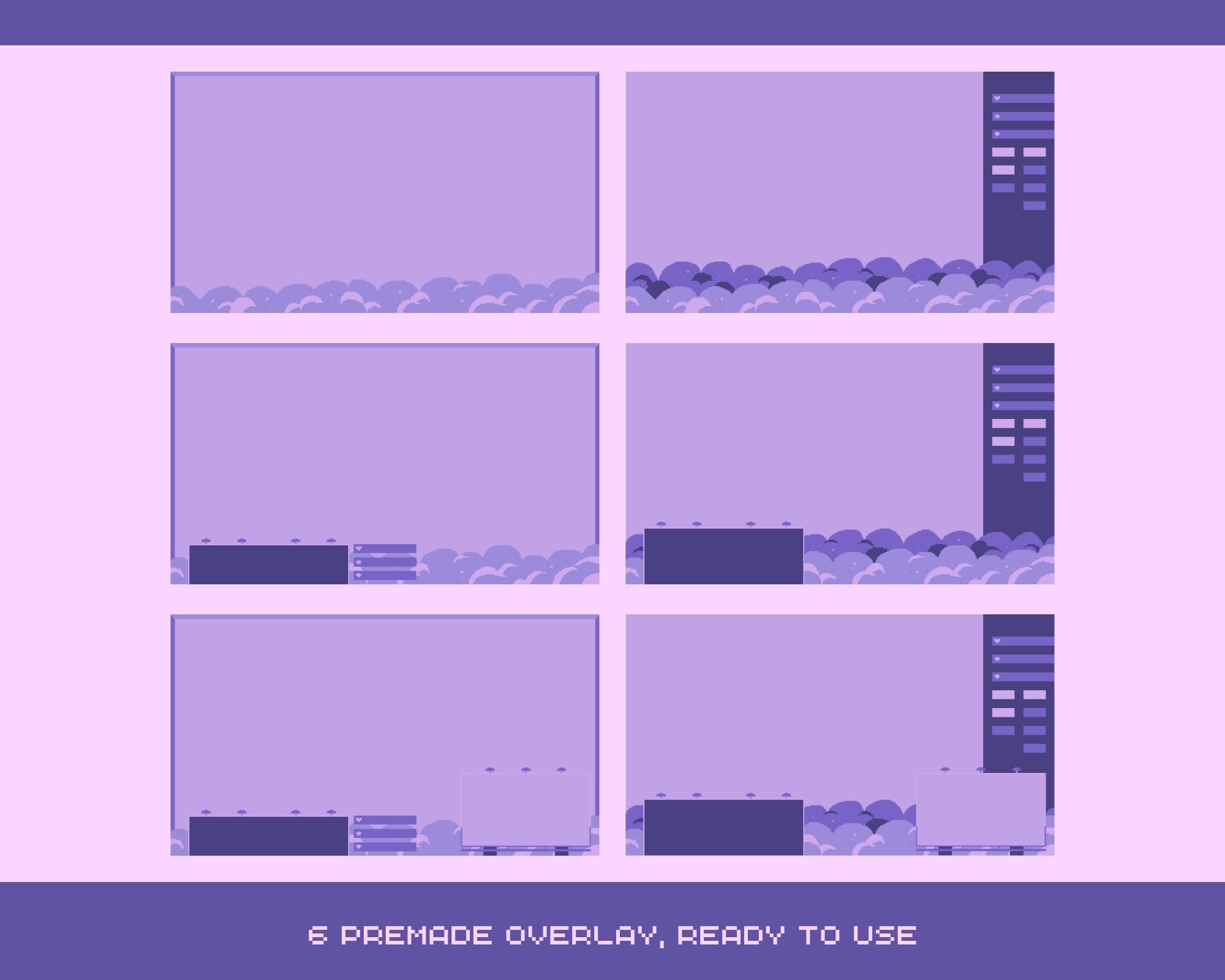 Animated Pixel Purple Billboard Stream Package for Twitch, Youtube ...