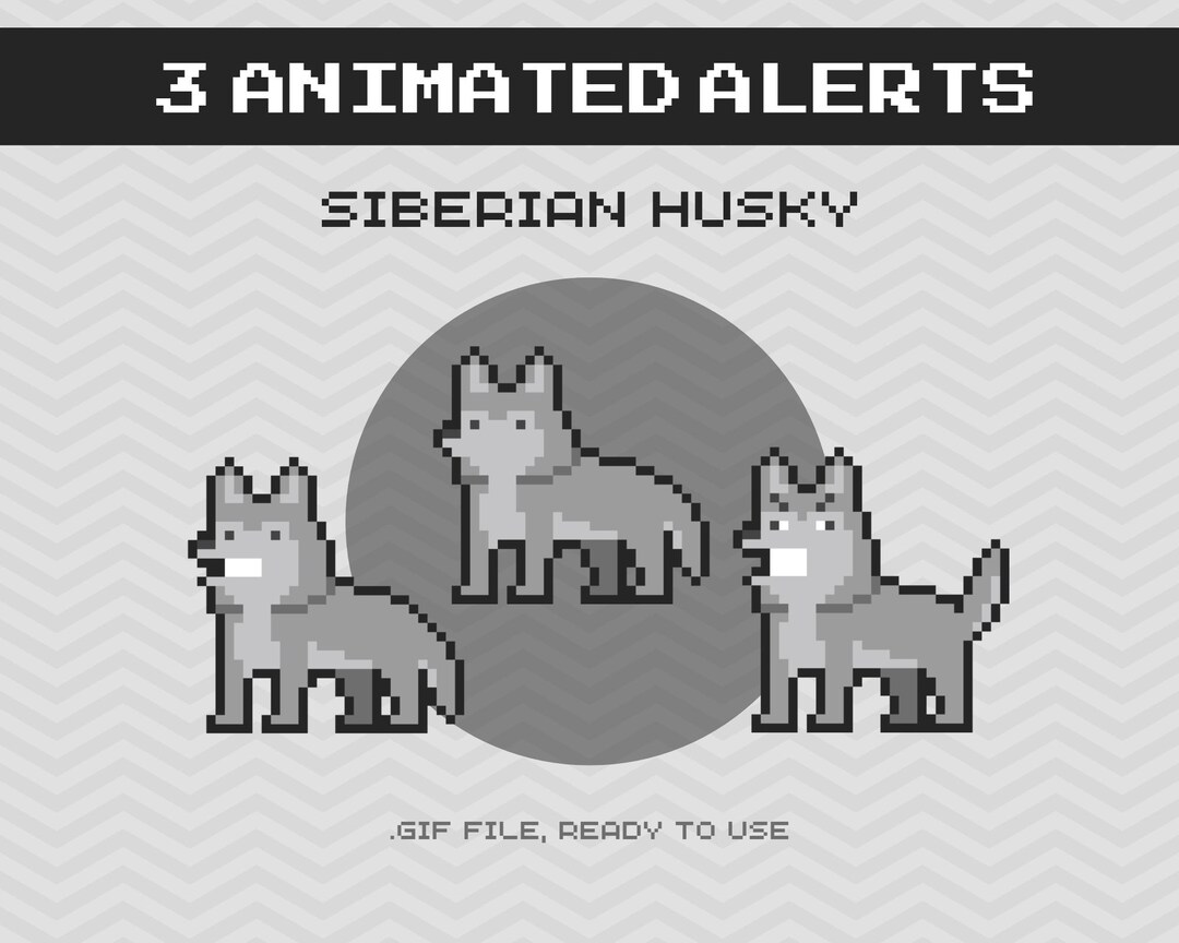 Pixel Siberian Husky Barking Twitch Alerts | Pixel Art Alerts for ...
