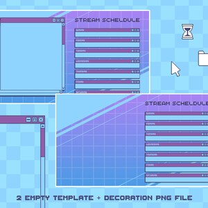 Pixel Art Blue Retro Weekly Stream Schedule Template for Streamer ...