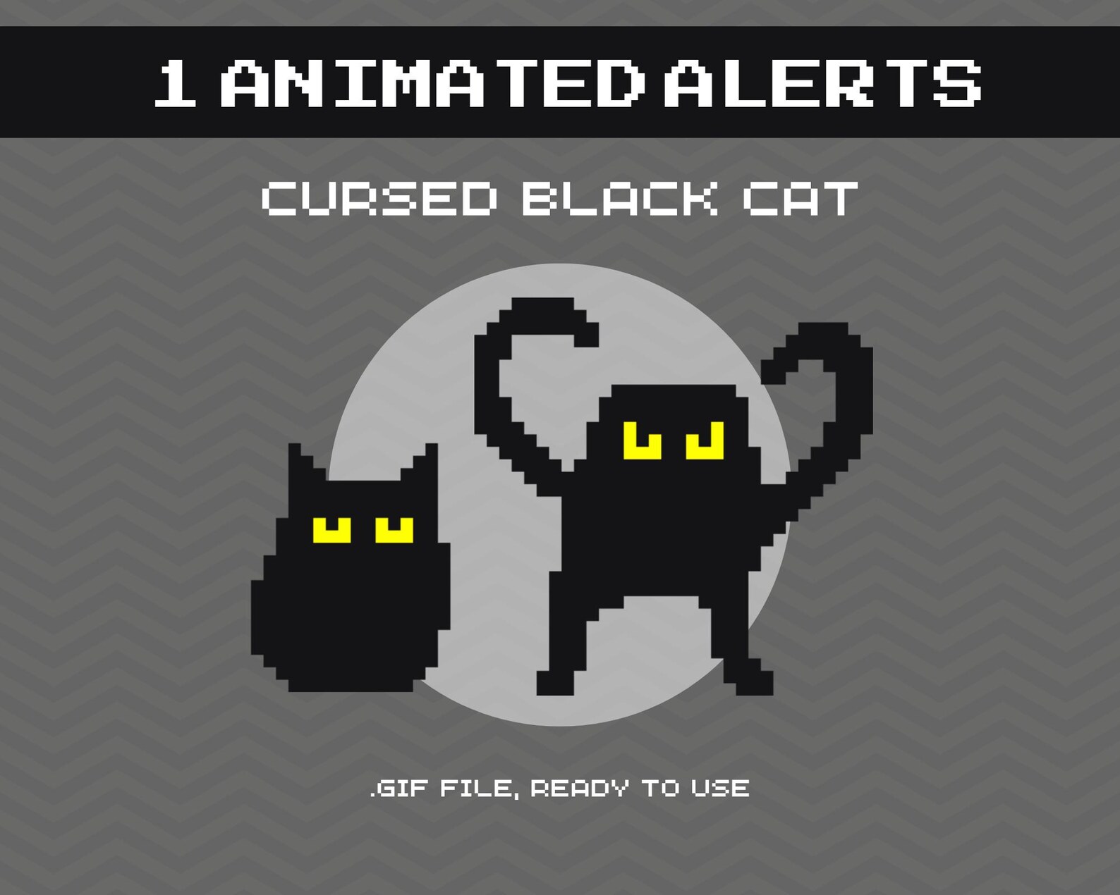 Animated Pixel Cursed Black Cat Twitch Alert | Pixel Art Alert for ...
