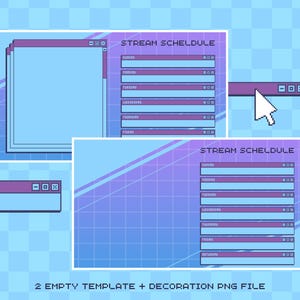 Pixel Art Blue Retro Weekly Stream Schedule Template for Streamer ...