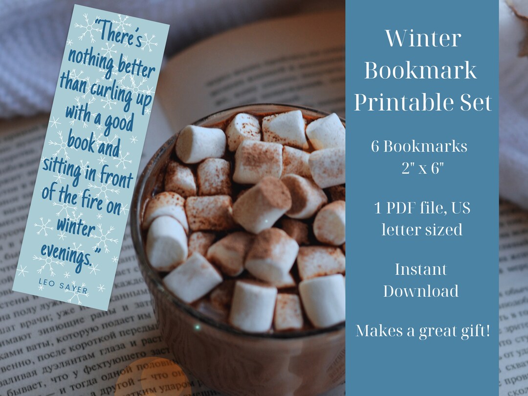 Winter Snowflake Bookmarks: Printable Art for Readers (PDF) - Etsy