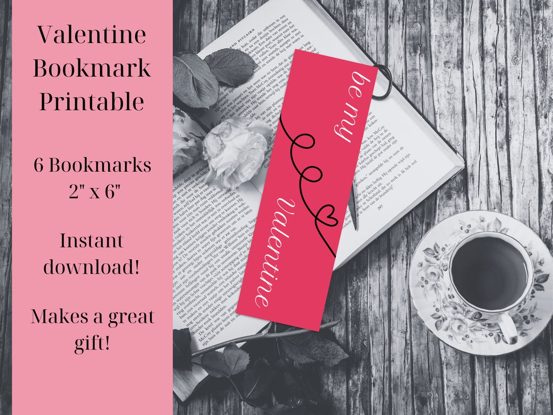 Valentine Bookmark Printable | Valentines Day Gift | Gift for Readers ...