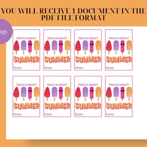 Have a Sweet Summer Popsicle End of School Year Gift Tag Printable ...