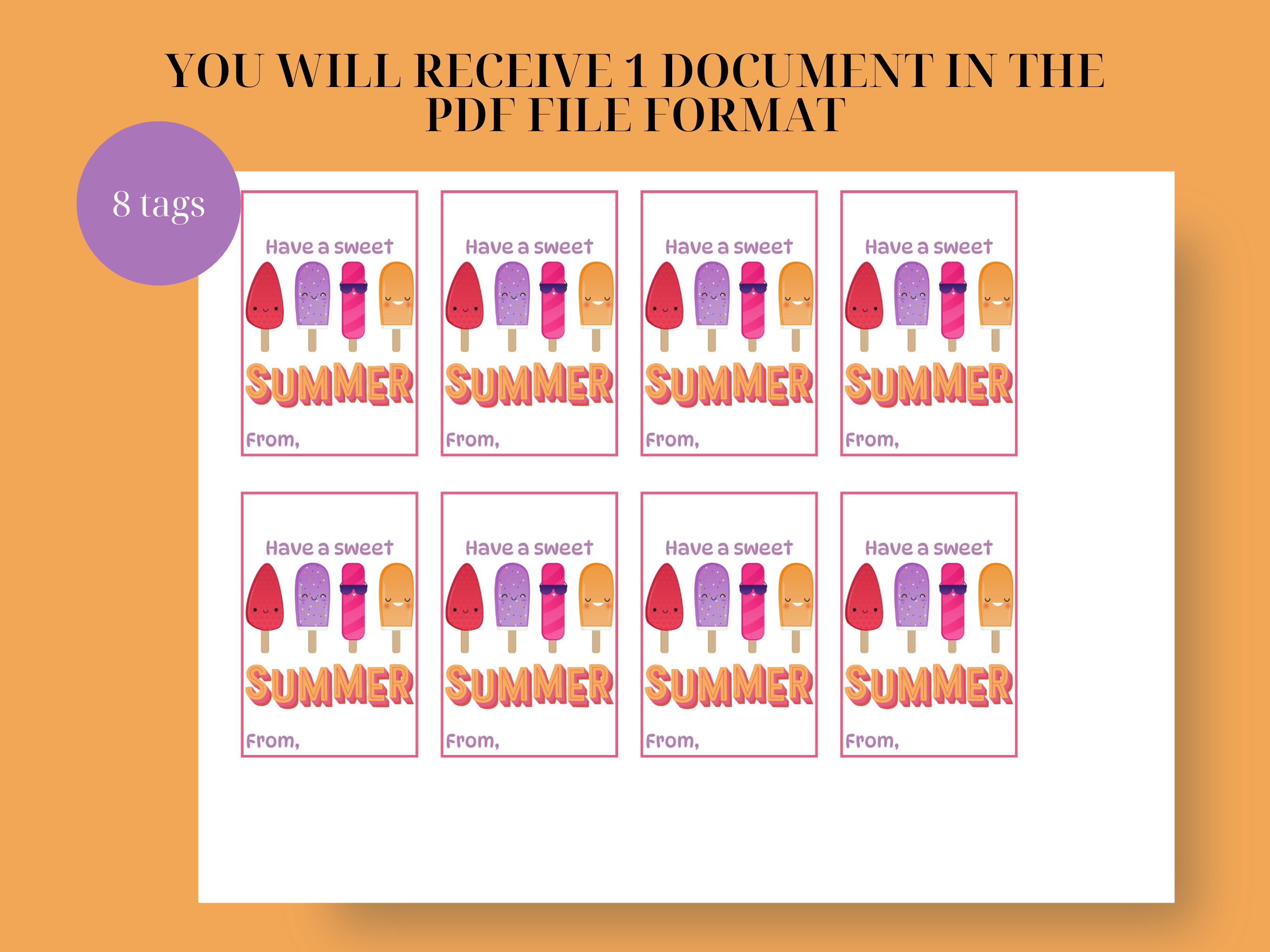 Have a Sweet Summer Popsicle End of School Year Gift Tag Printable ...