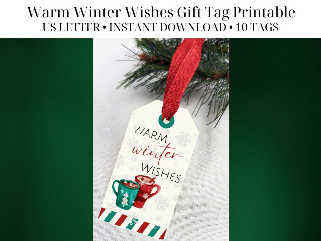 Warm Winter Wishes Gift Tags: Cozy Christmas Favors (digital Download ...