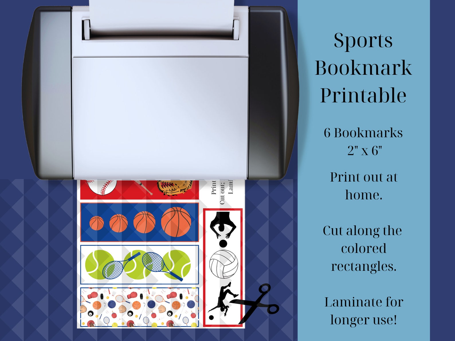 Sports Bookmark Printable Set | Sports Lover Bookmark | Birthday Gift ...