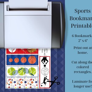 Sports Bookmark Printable Set | Sports Lover Bookmark | Birthday Gift ...