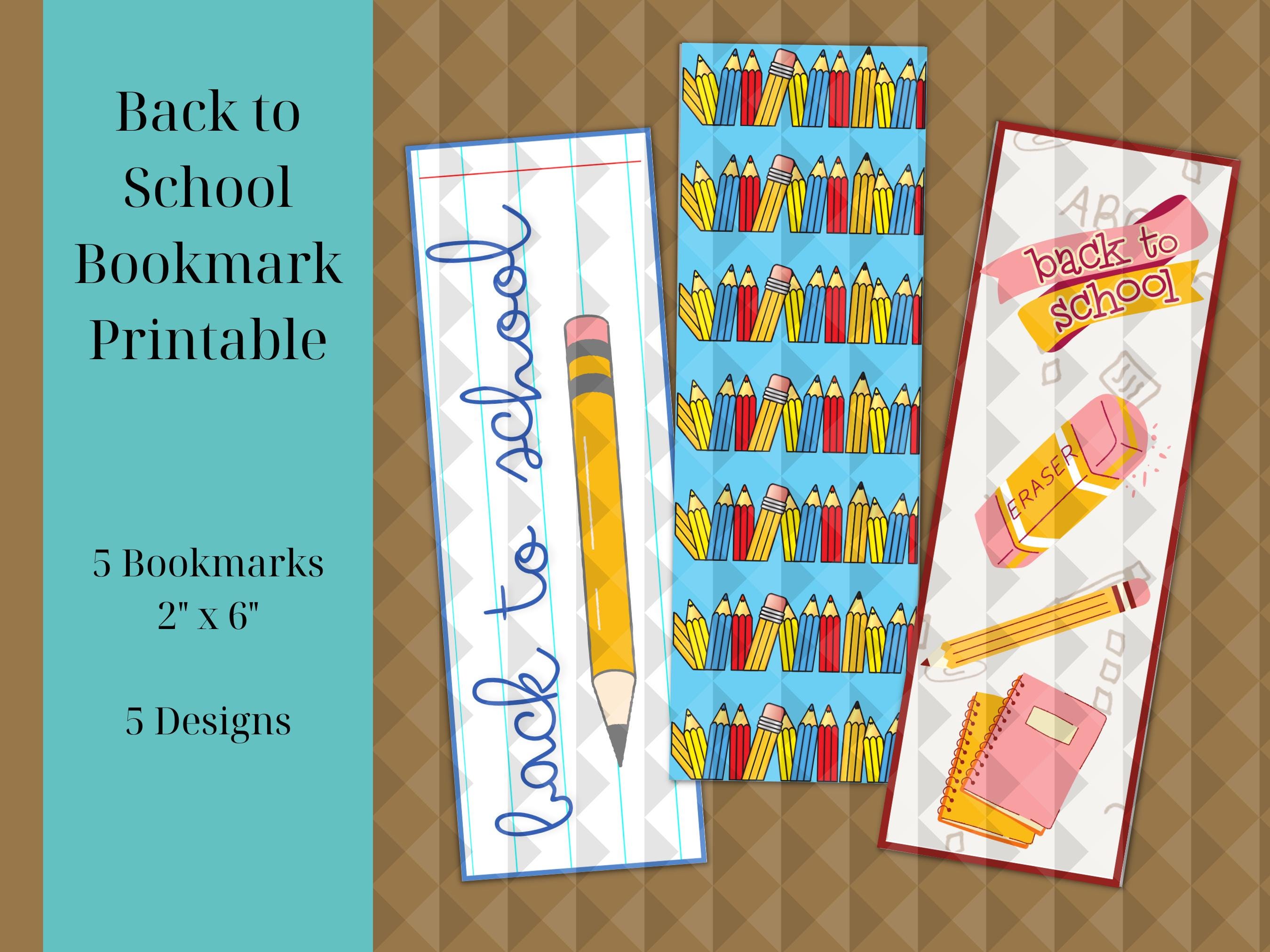 Back to School Printable Bookmarks | Student Gift (PDF) - Etsy