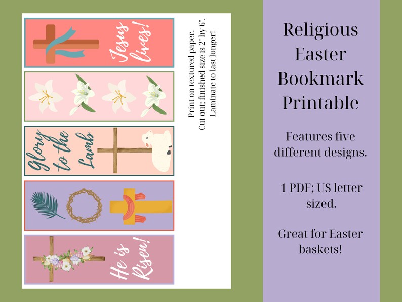 Religious Easter Bookmark Set | Jesus, Christian Easter | Easter Basket ...
