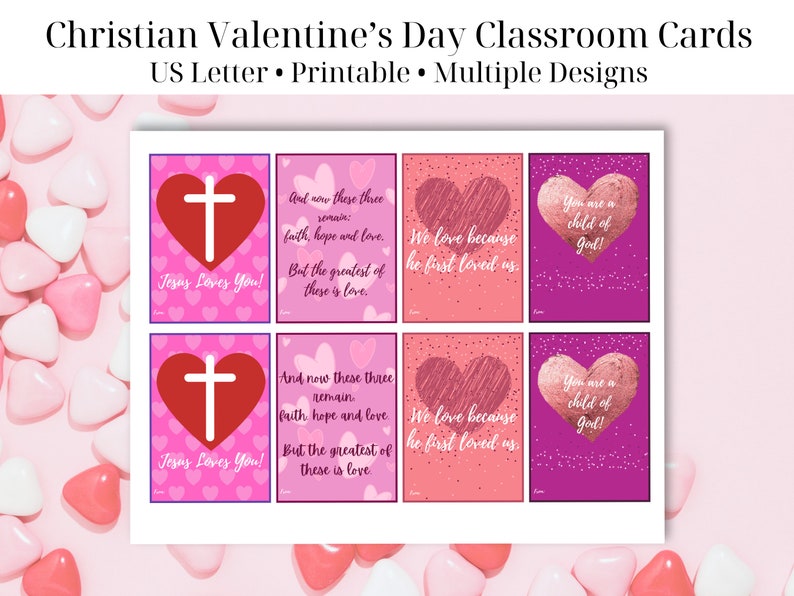 Christian Valentine Classroom Cards Printable | Classroom Valentine ...