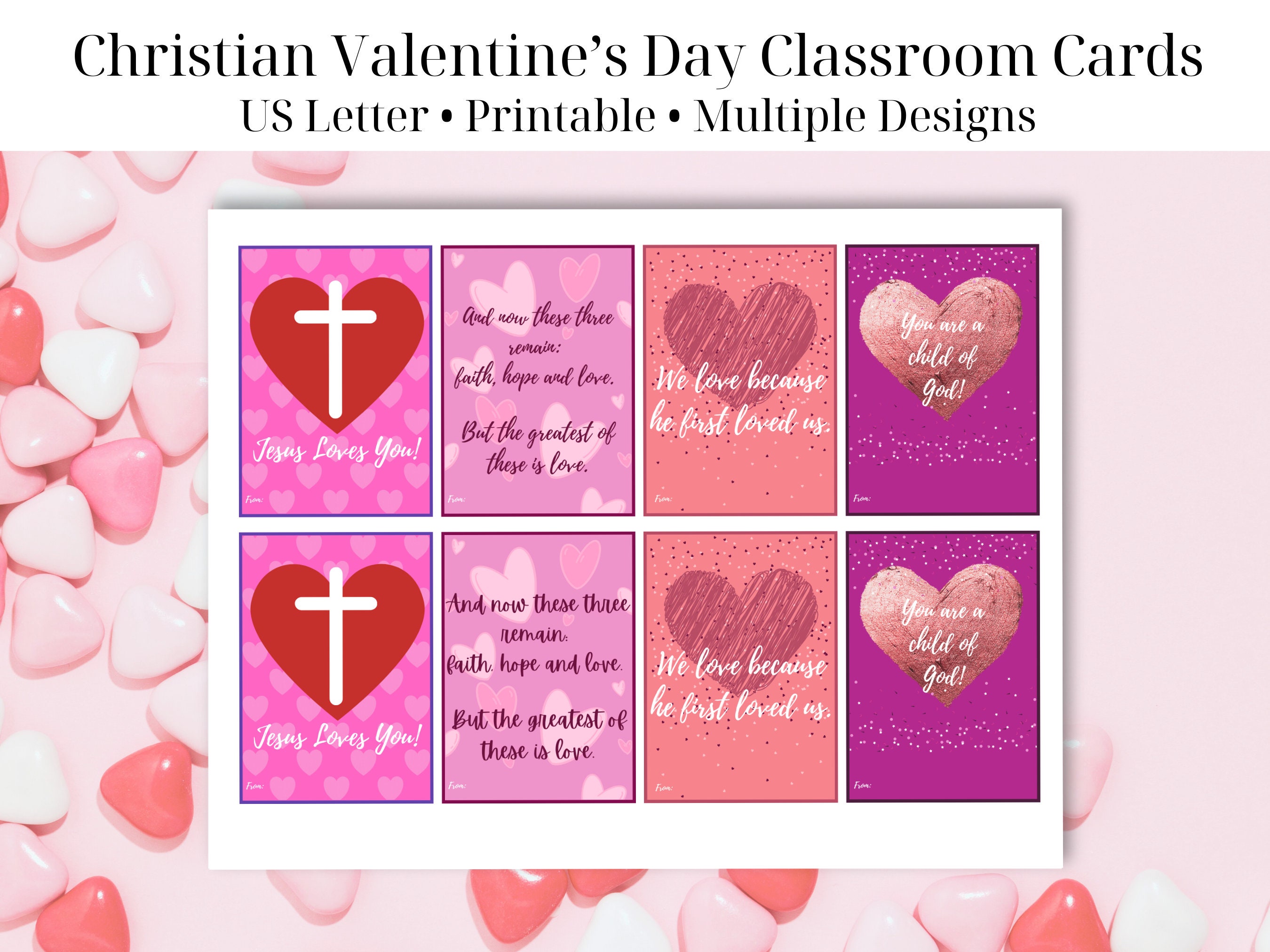 Christian Valentine Classroom Cards Printable | Classroom Valentine ...